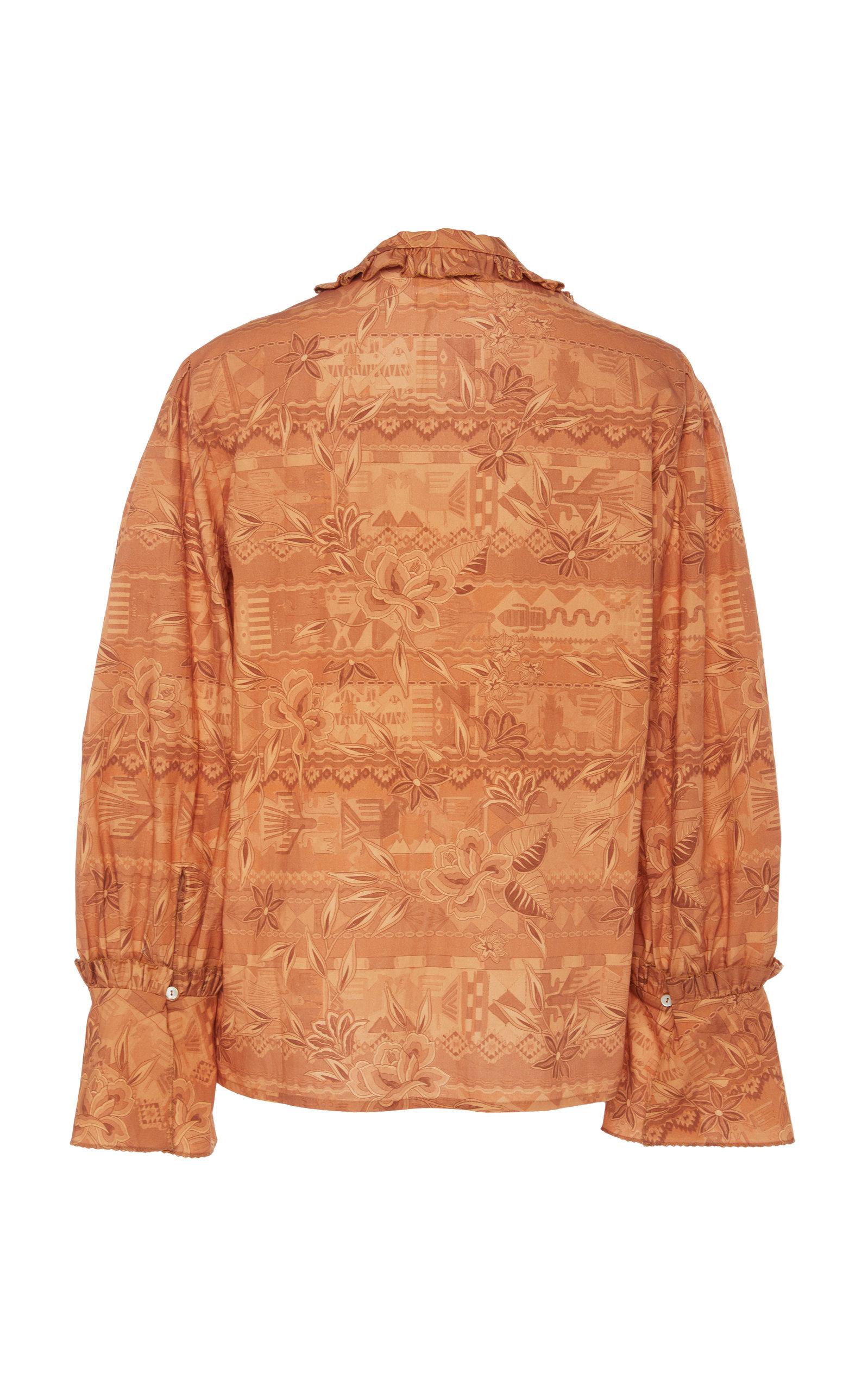 Chufy Miski Cotton Blouse in Brown - Lyst