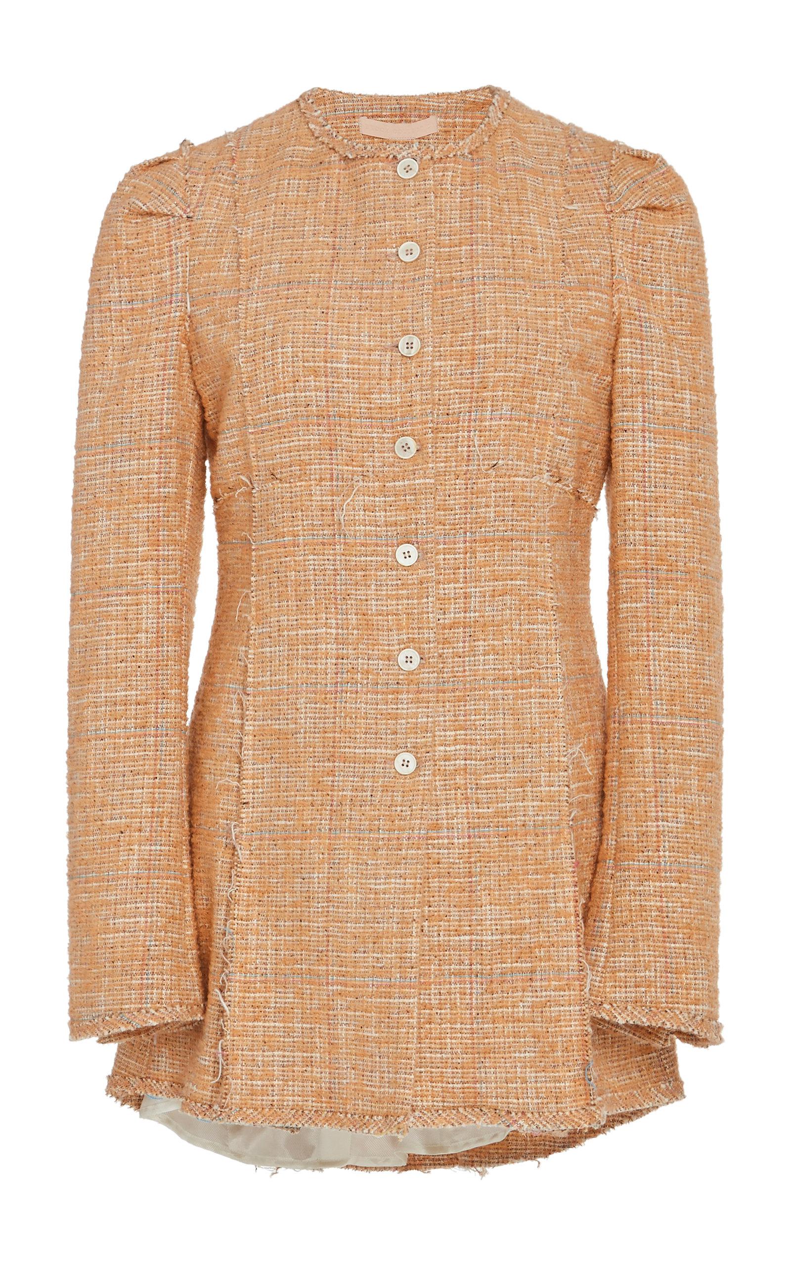 Lyst - Brock Collection Paoli Puff Shoulder Tweed Jacket in Natural