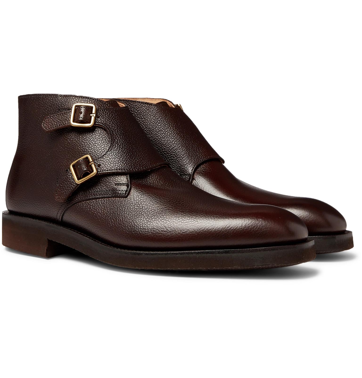 Lyst - George Cleverley Fry Full-grain Leather Monk-strap Boots in ...