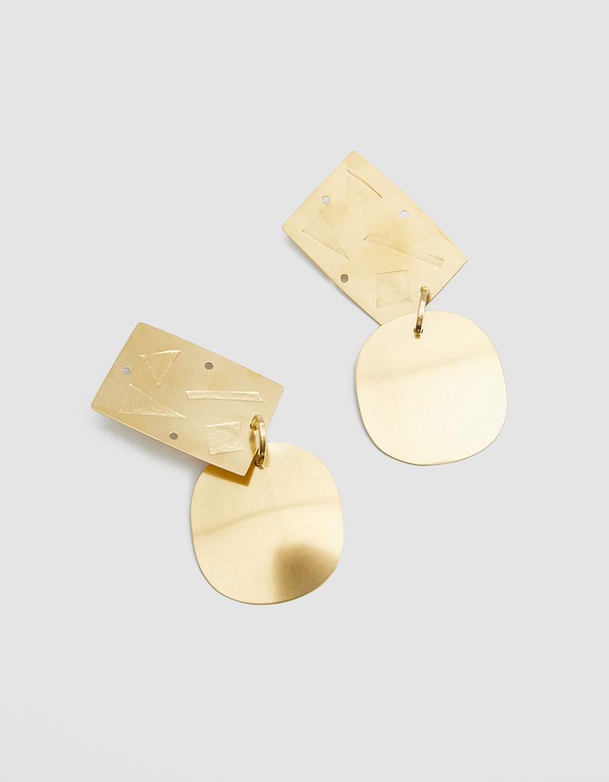 Lyst - Annie Costello Brown Overt Drop Earrings in Metallic