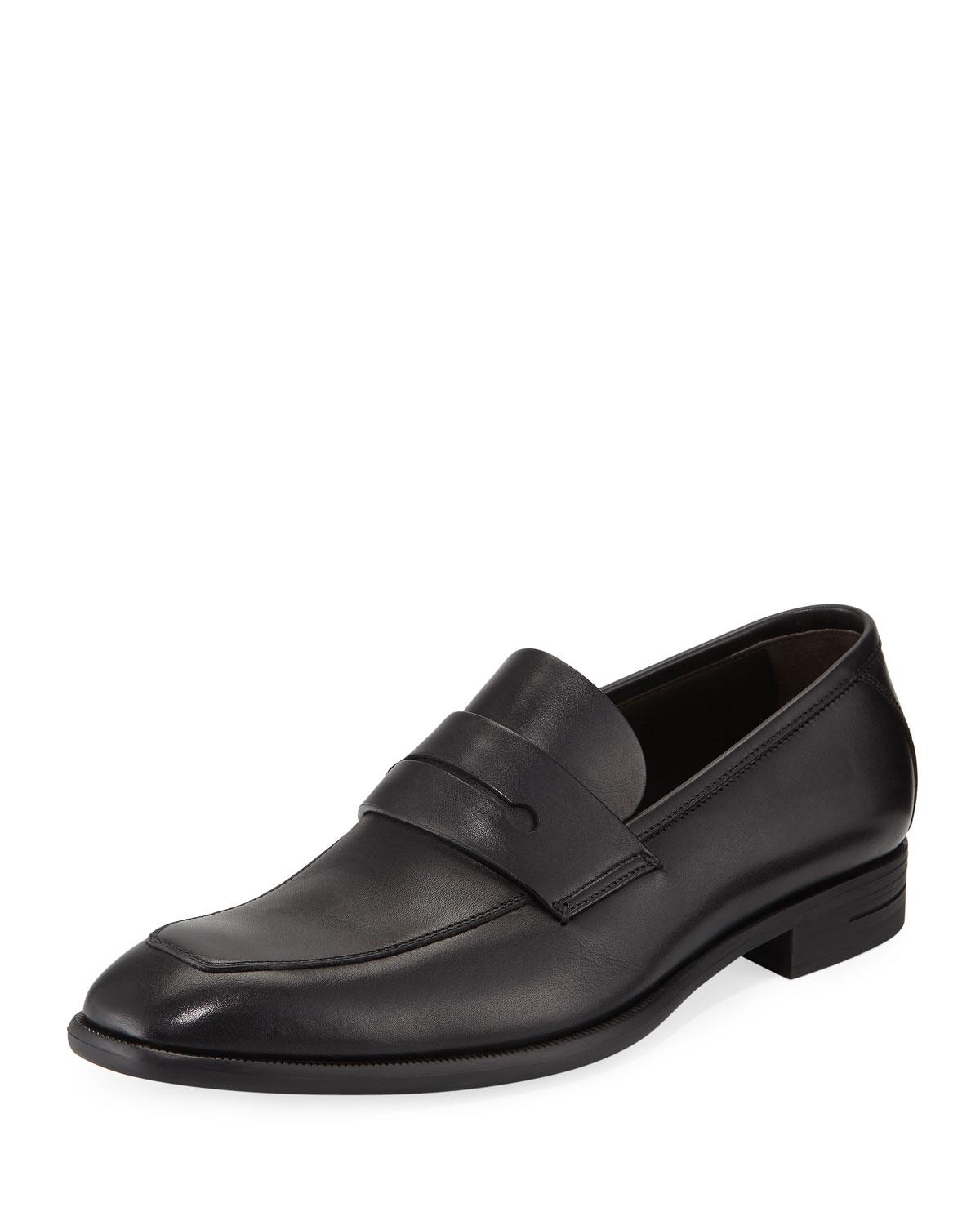 Lyst - Ermenegildo Zegna Men's New Flex Leather Penny Loafer in Black ...