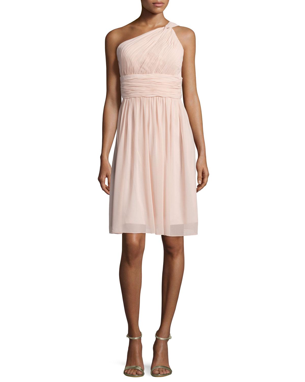 Lyst - Donna Morgan One-shoulder Ruched Cocktail Dress in Blue