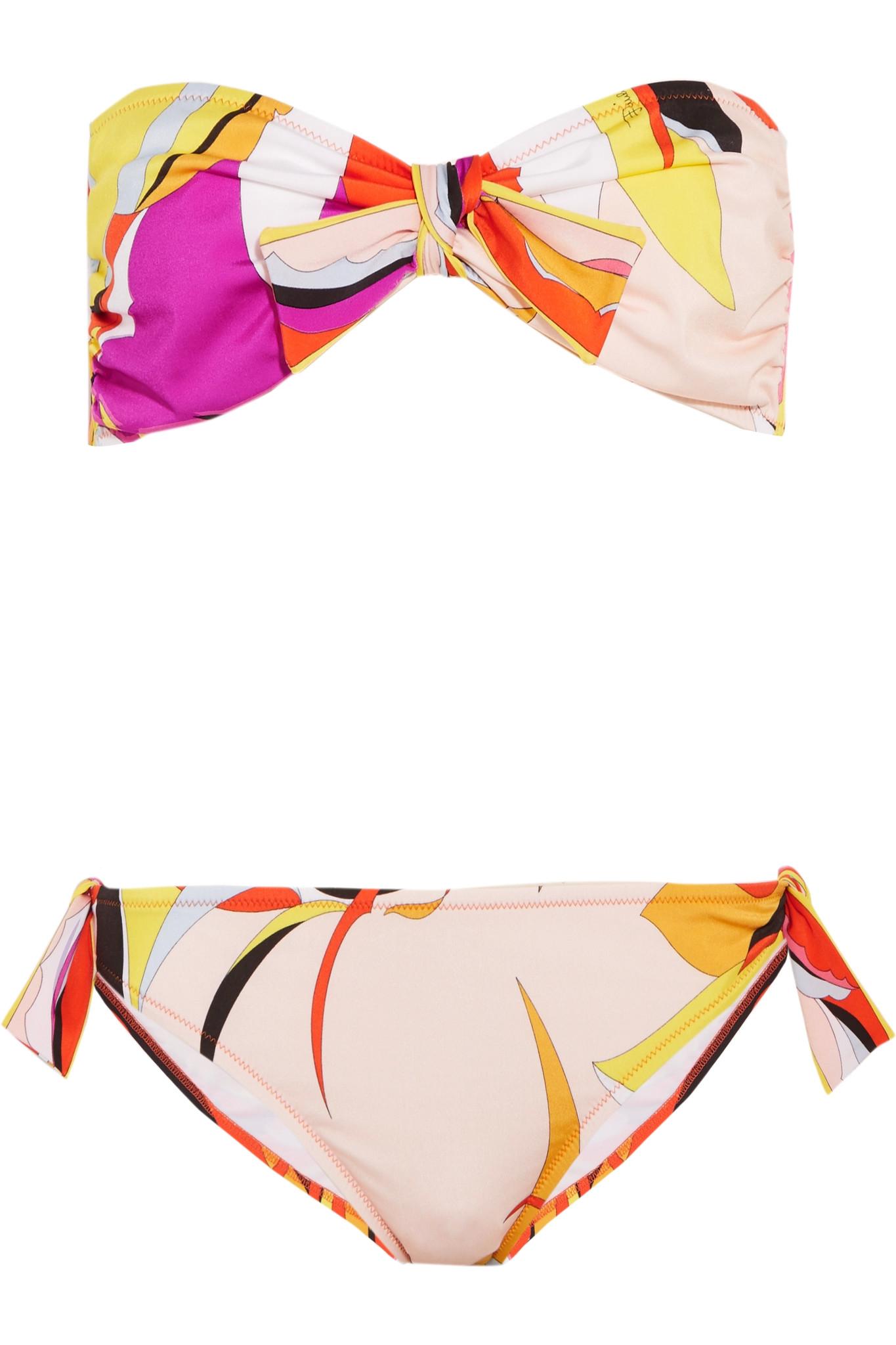 Emilio Pucci Fiore Maya Printed Bandeau Bikini In Pink Lyst