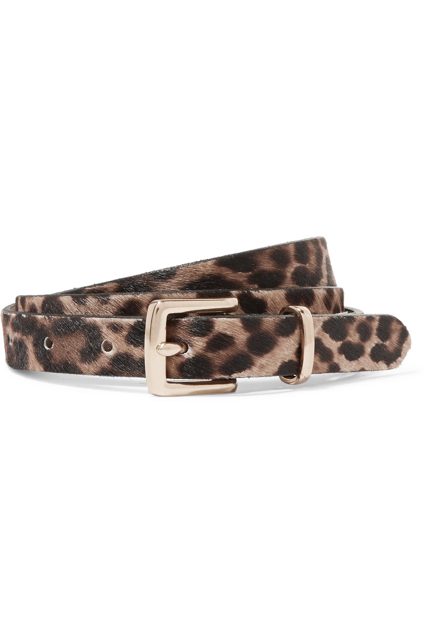 Leopard Print Calf Hair Belt