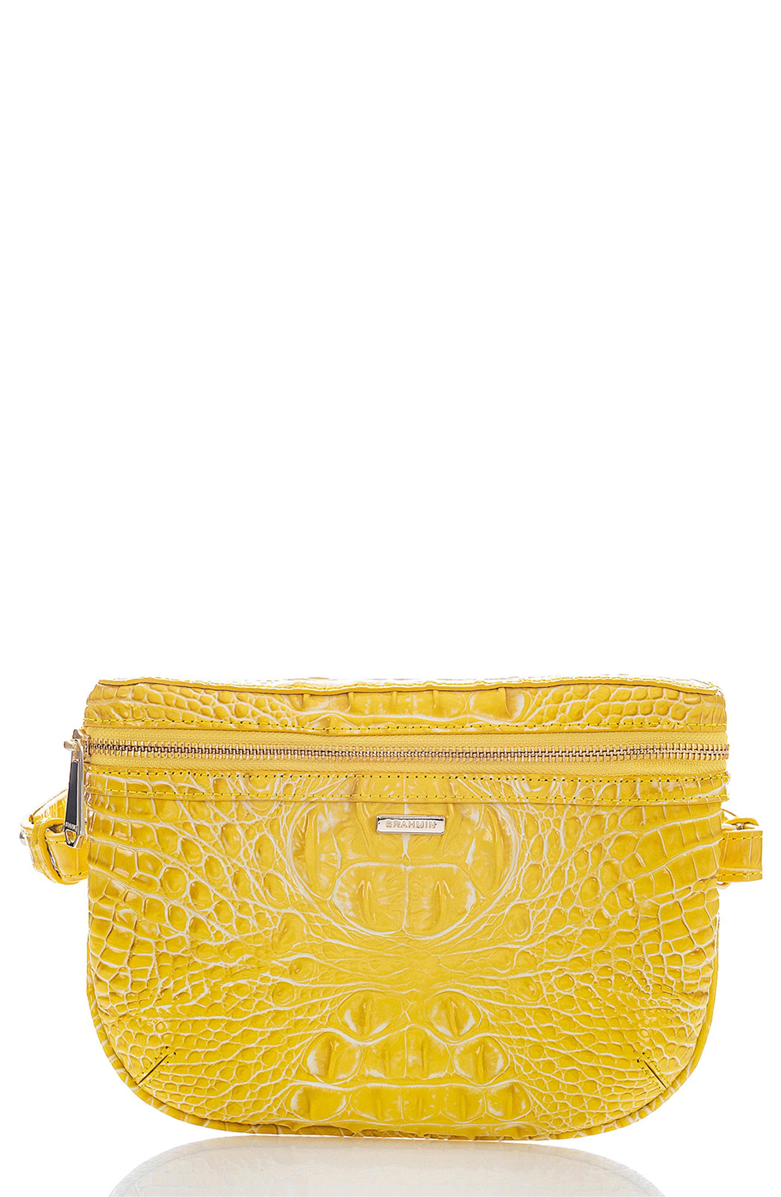 Lyst - Brahmin Croc Embossed Leather Belt Bag in Black