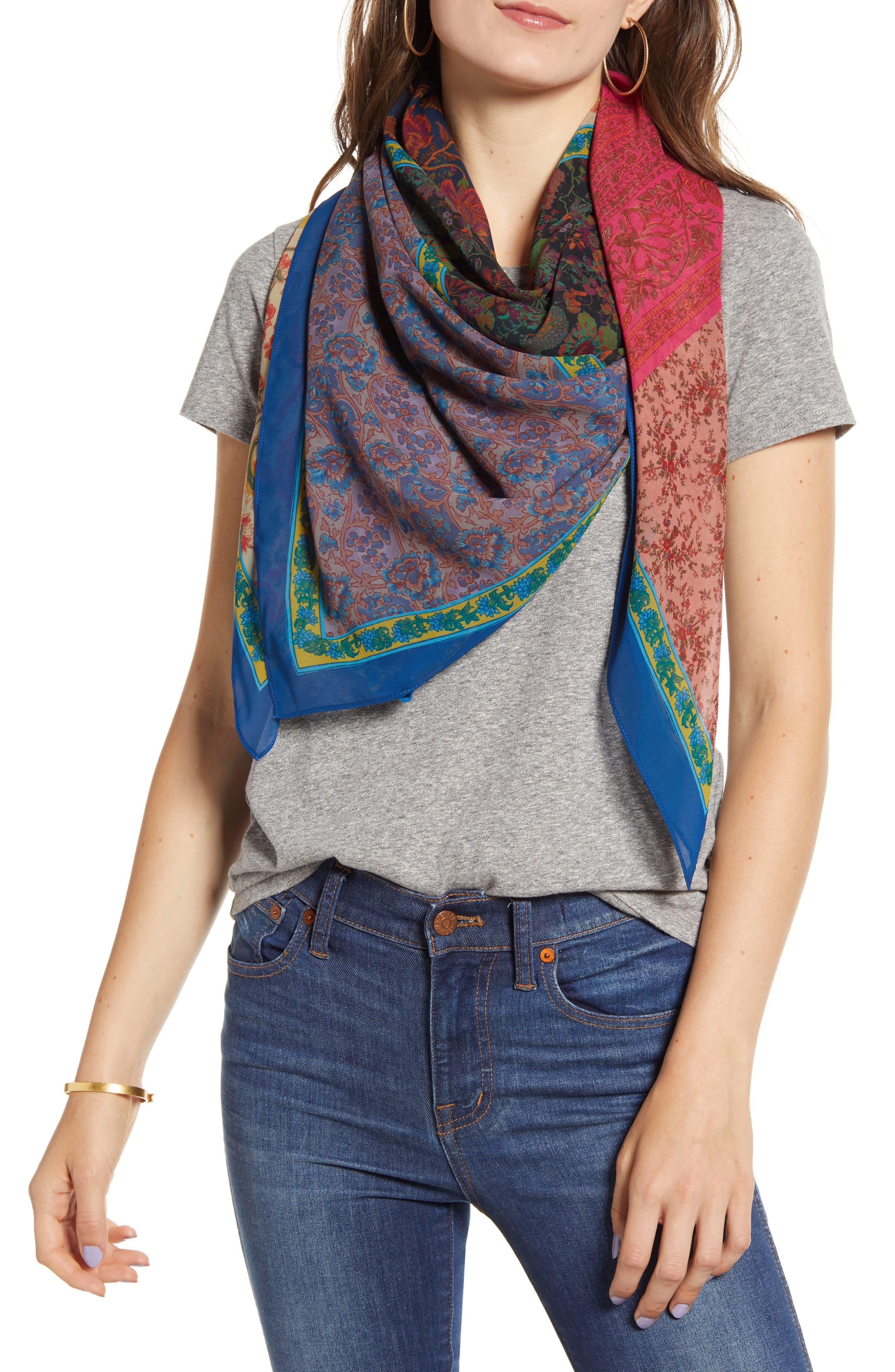 Frye Patchwork Square Scarf in Black - Lyst