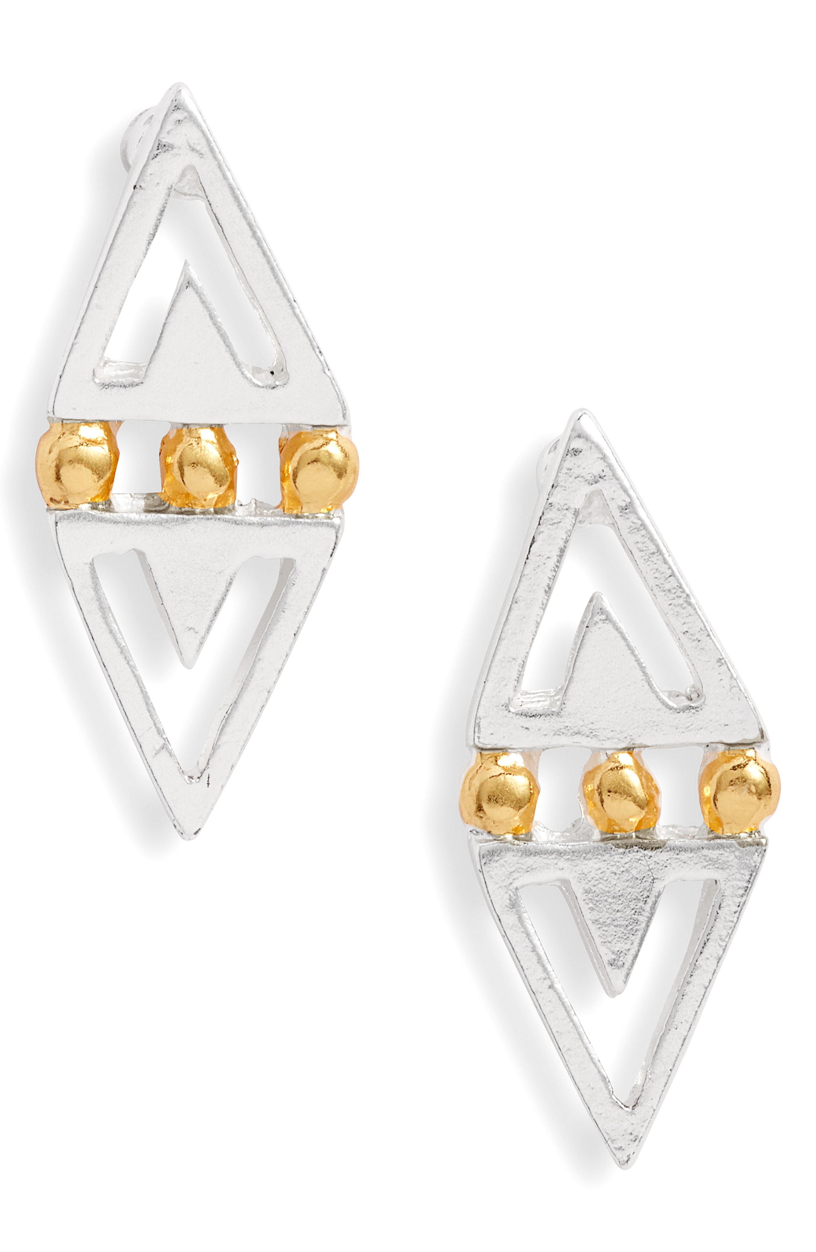 Lyst - Karine Sultan Statement Earrings in Metallic