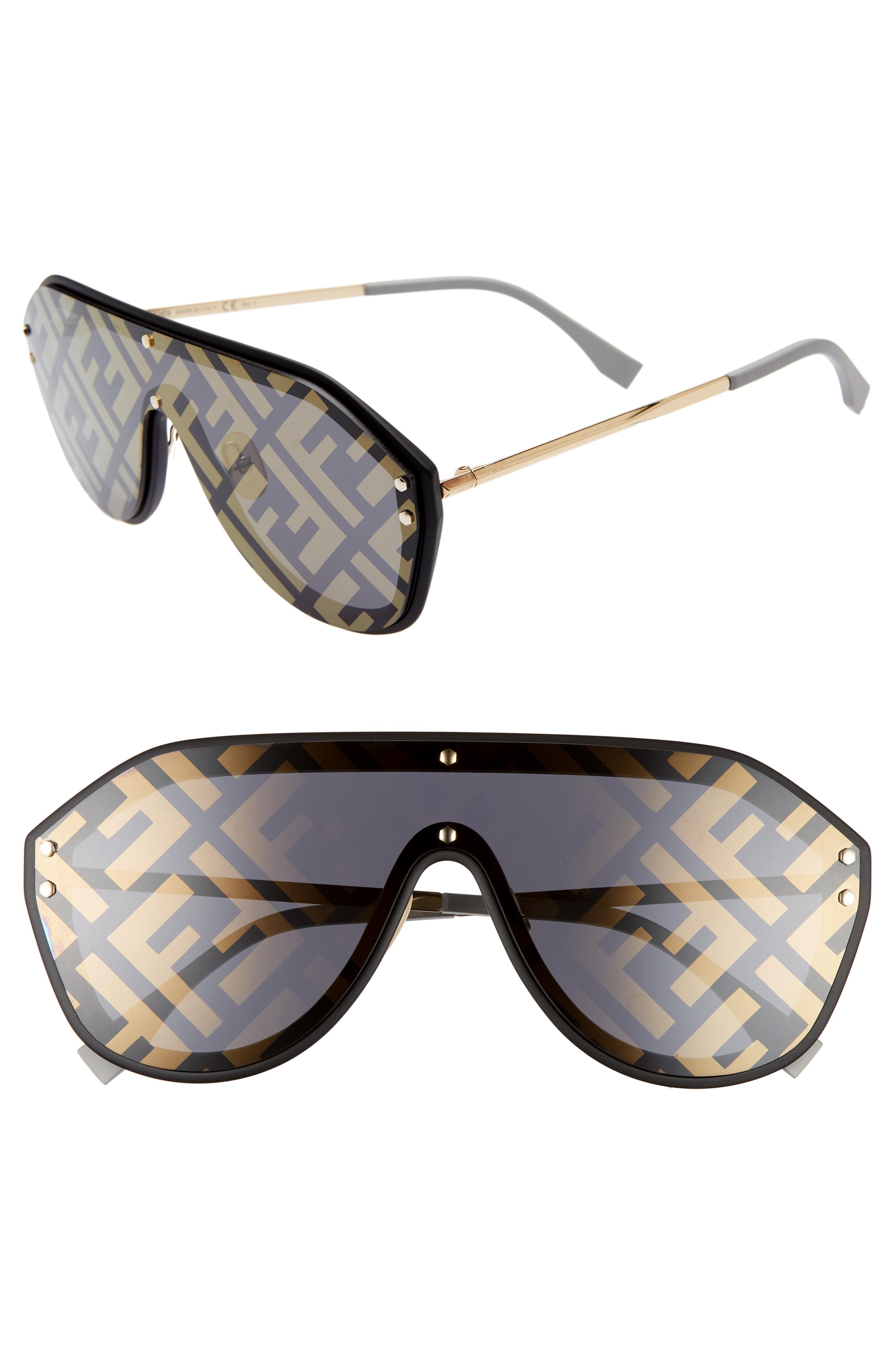 Lyst Fendi 155mm Logo Lens Shield Sunglasses