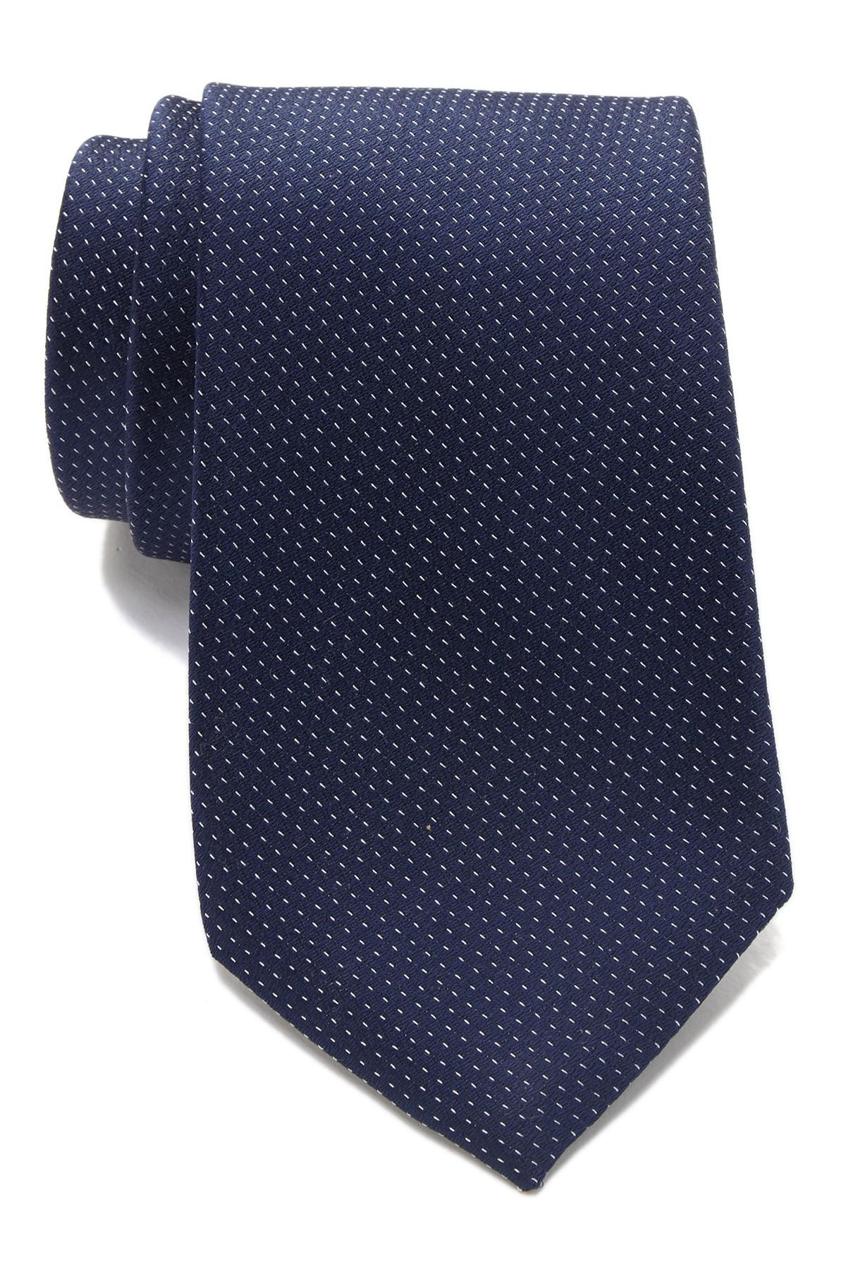 Calvin Klein Honeycomb Pindot Silk Tie in Blue for Men - Lyst