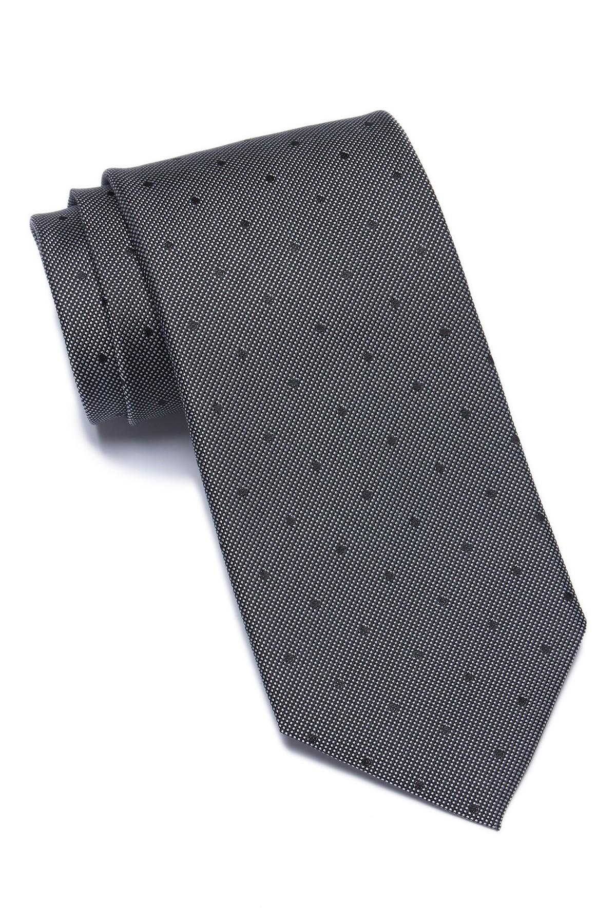 Calvin Klein Mirror Dot Silk Tie in Black for Men - Lyst