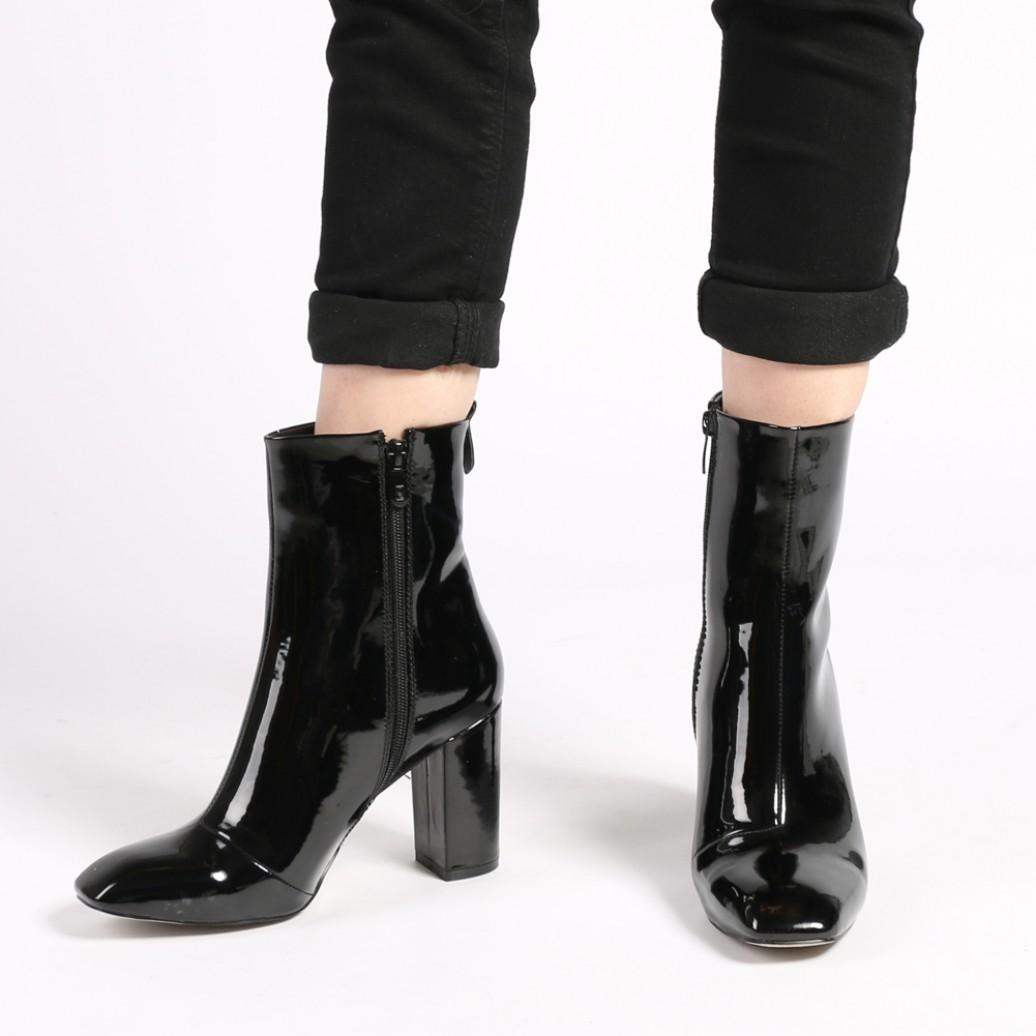 Lyst - Public Desire Ramona Ankle Boots In Black Patent in Black