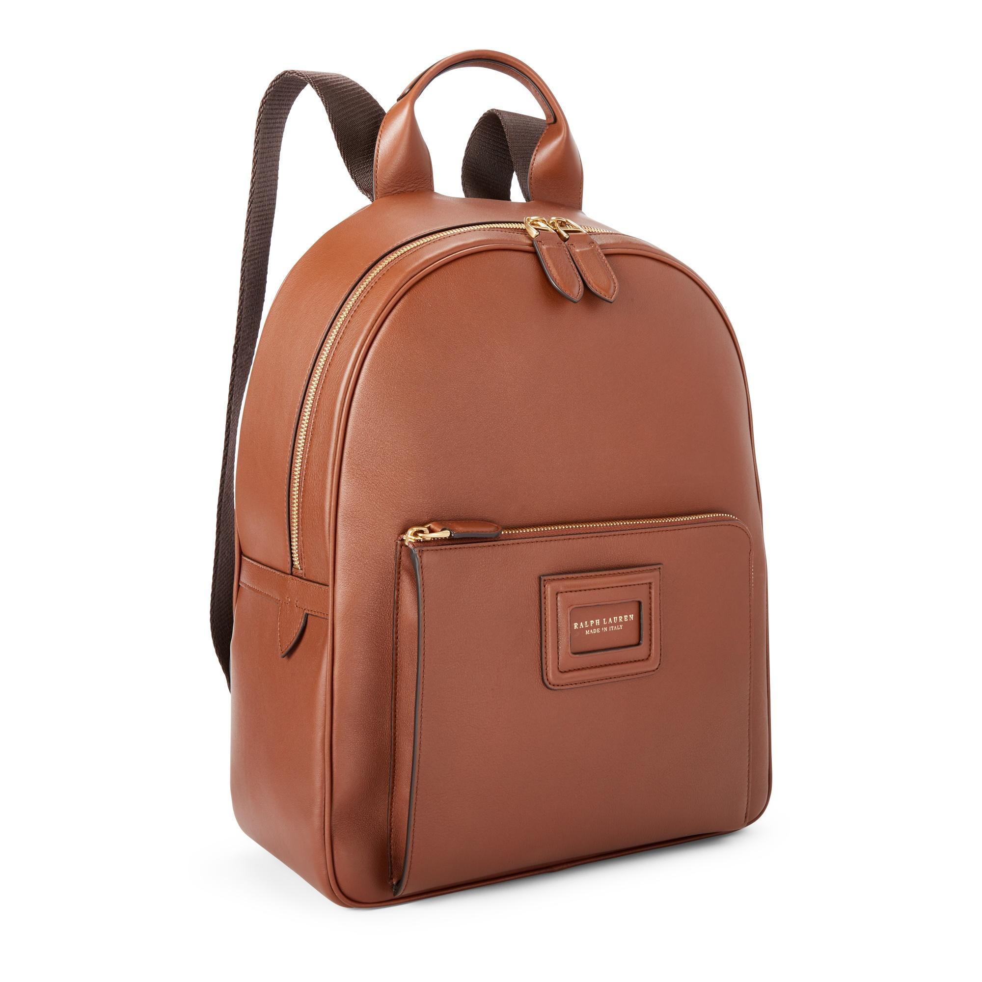 Ralph Lauren Purple Label Calfskin Id Backpack in Brown for Men - Lyst