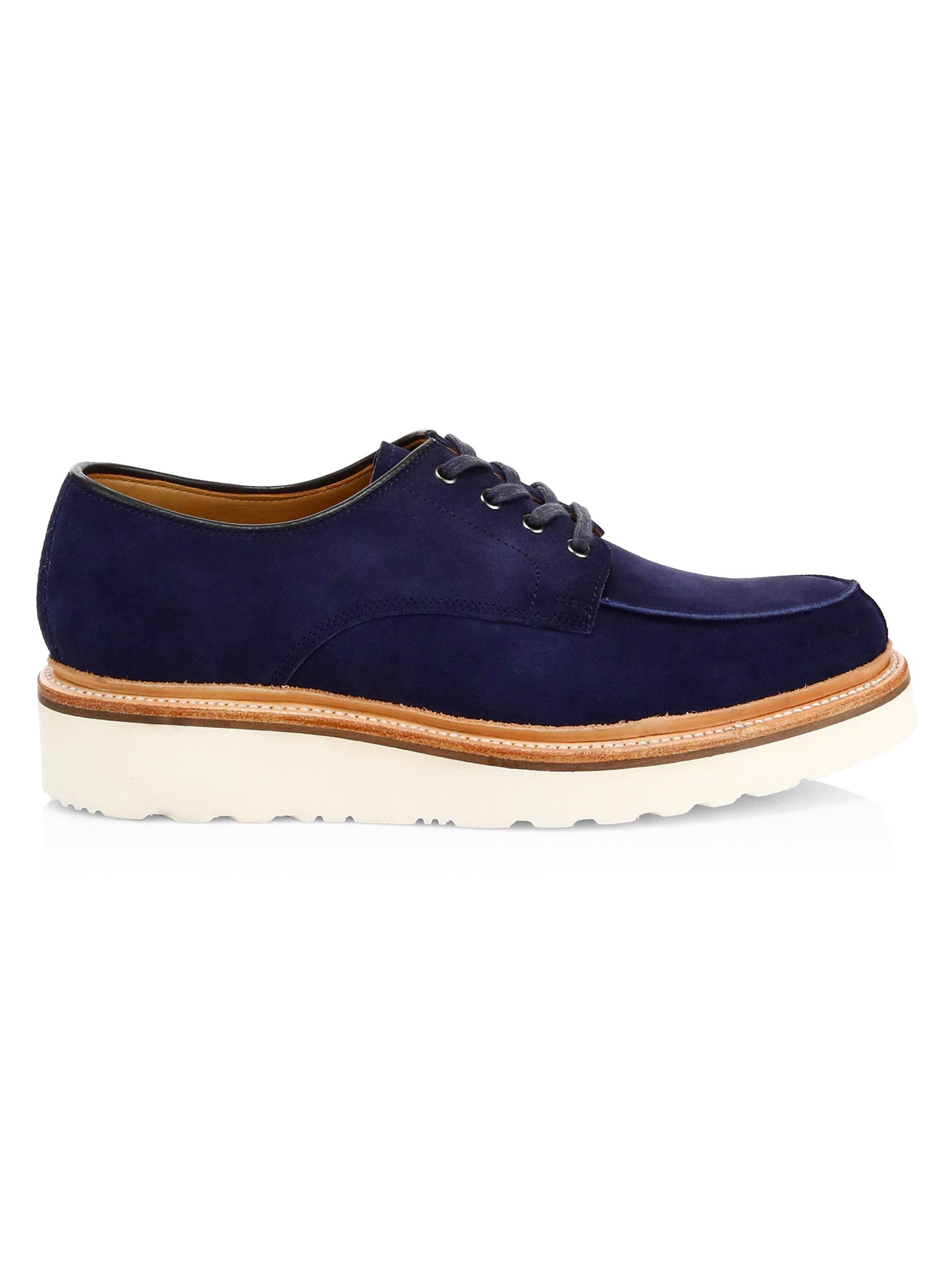 Lyst - Grenson Barnett Suede Wedge Lace-up Shoes in Blue for Men