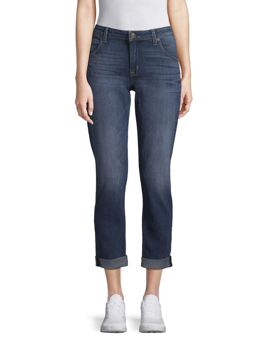 Hudson Jeans Flood Express Straight Cropped Jeans in Blue - Lyst