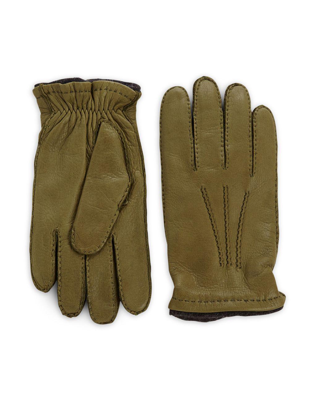 Lyst - Saks Fifth Avenue Collection Leather Gloves in Green for Men