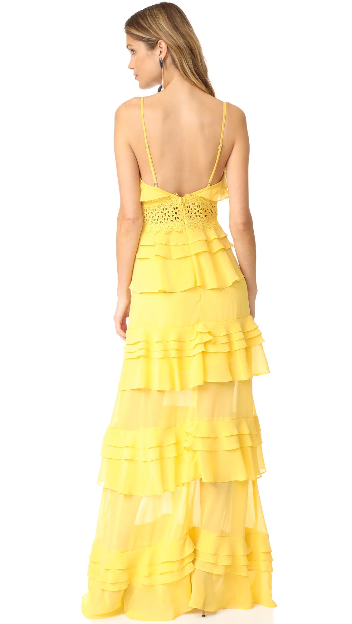 Lyst Glamorous Tiered Dress In Yellow