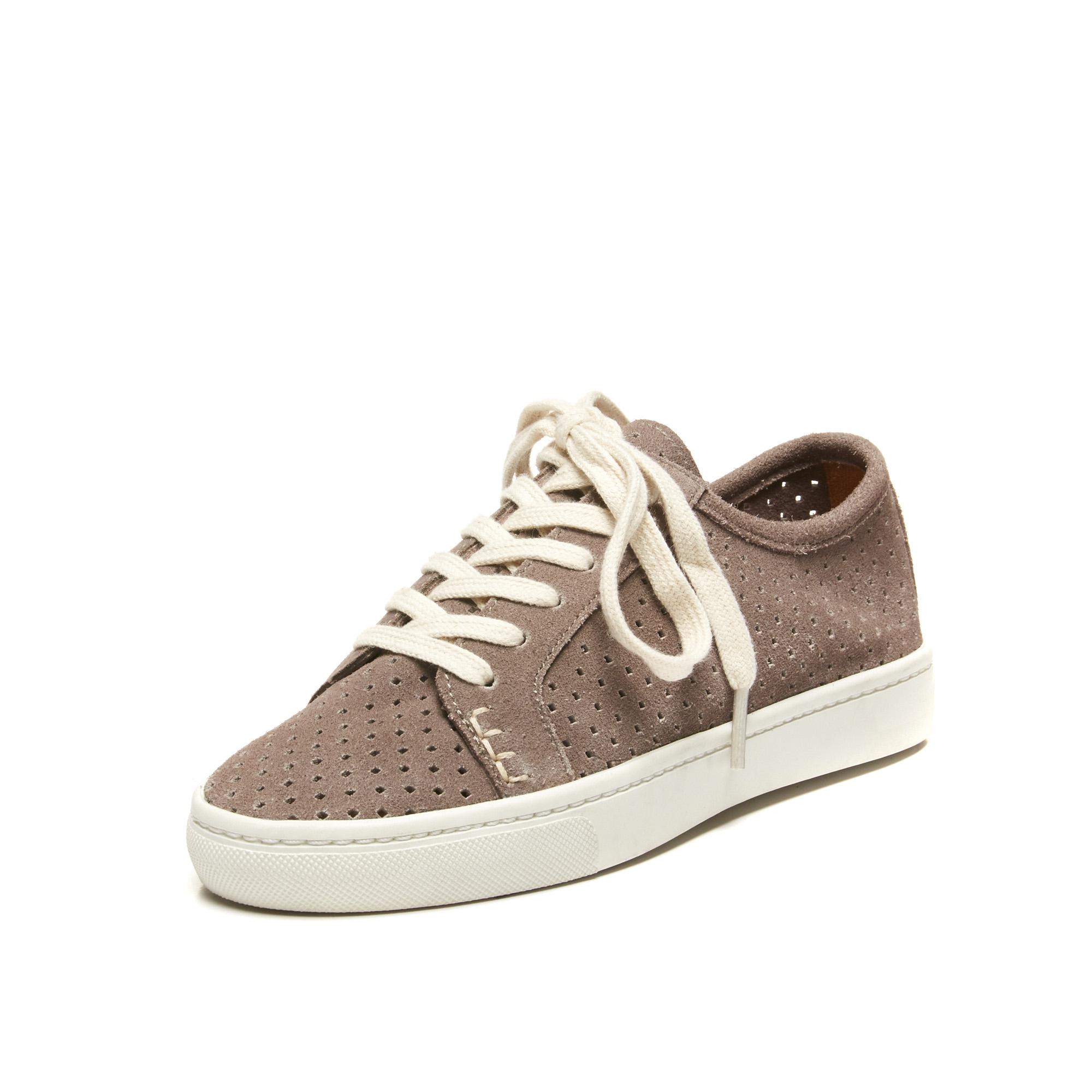 Lyst - Soludos Perforated Suede Lace-up Sneaker in Gray