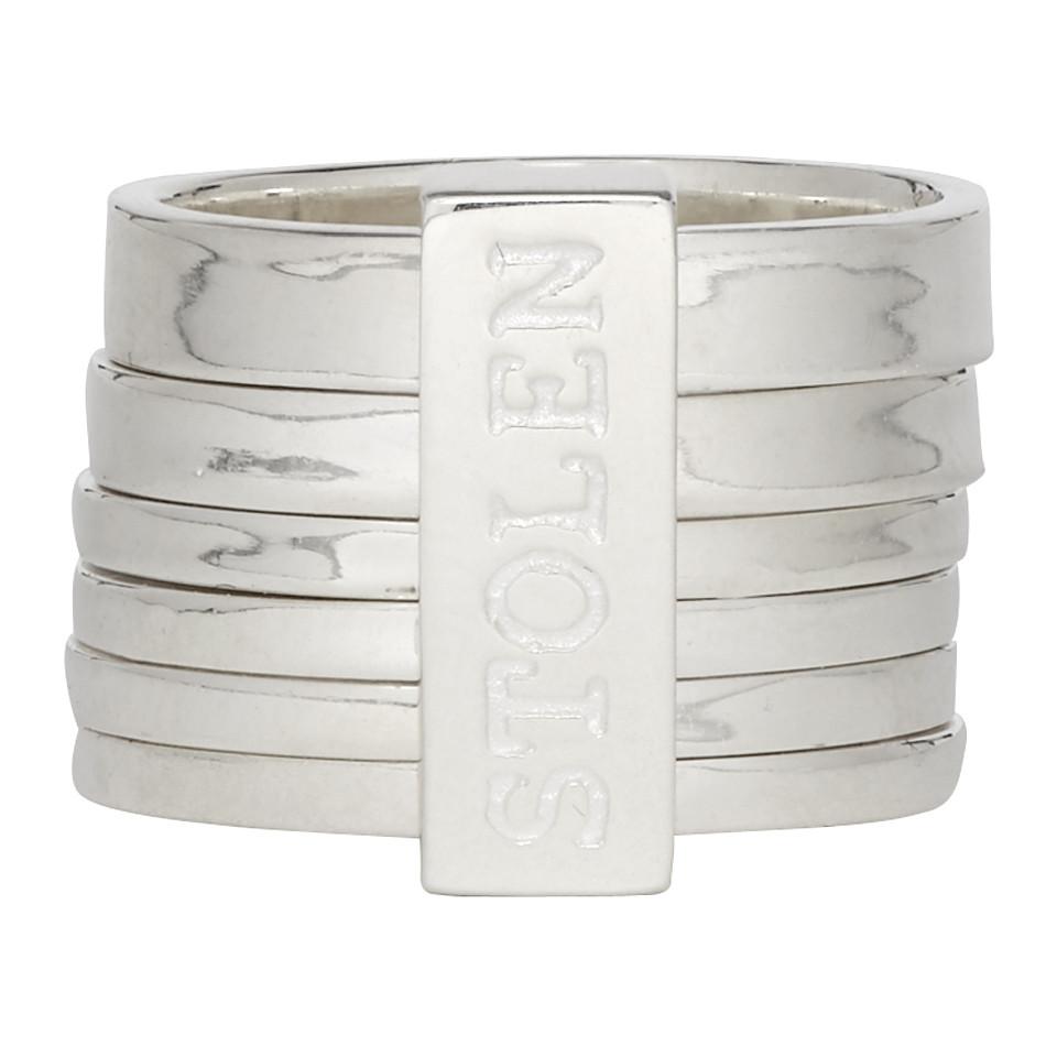 Stolen Girlfriends Club Silver Six Piece Band Ring in Metallic for Men ...