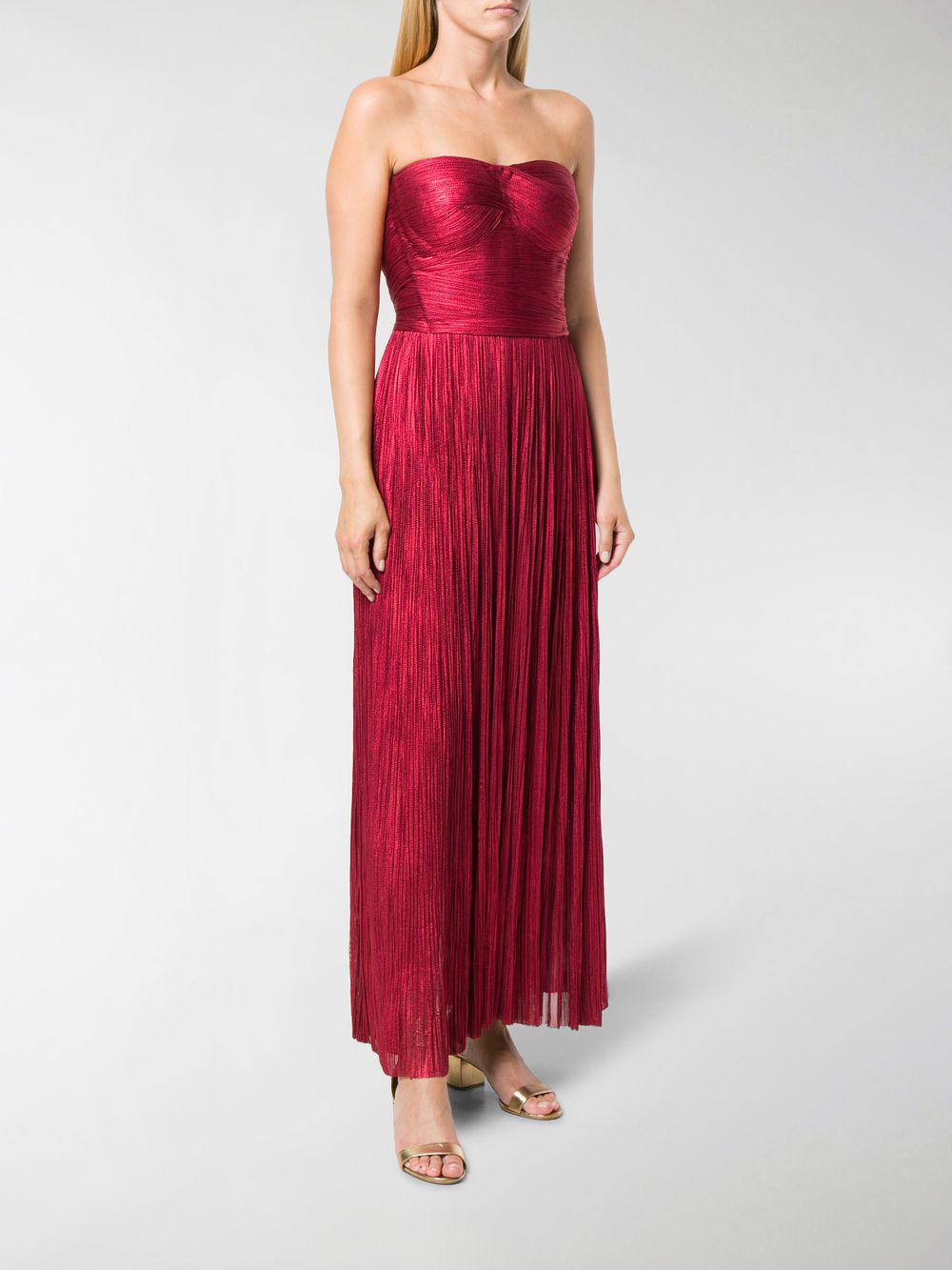 Lyst - Maria Lucia Hohan Strapless Metallic Maxi Dress in Red