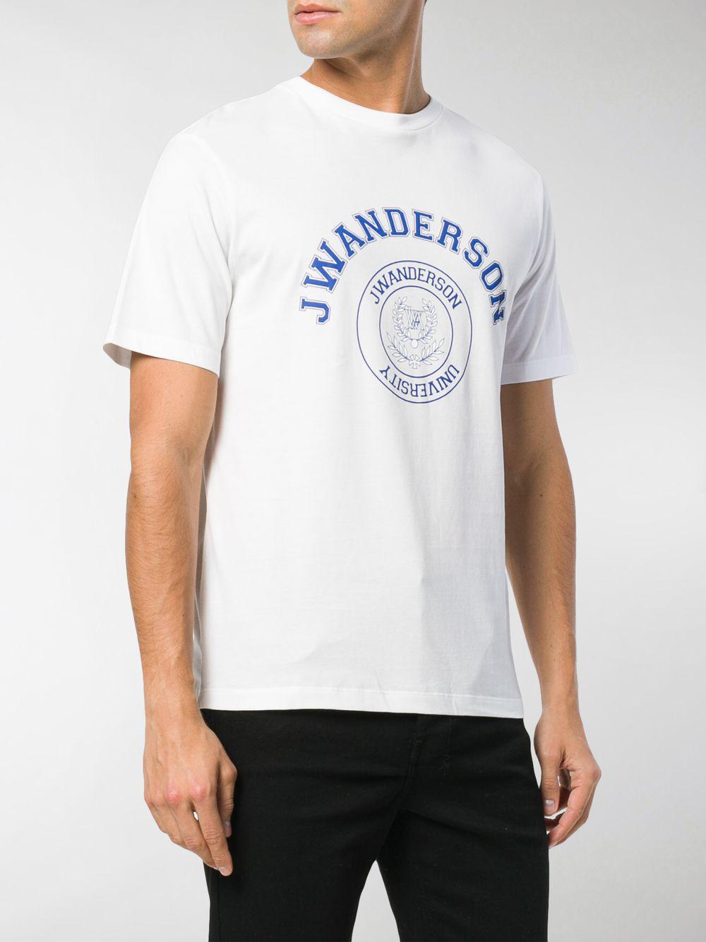 Lyst - JW Anderson Short Sleeve Logo Printed T-shirt in White for Men