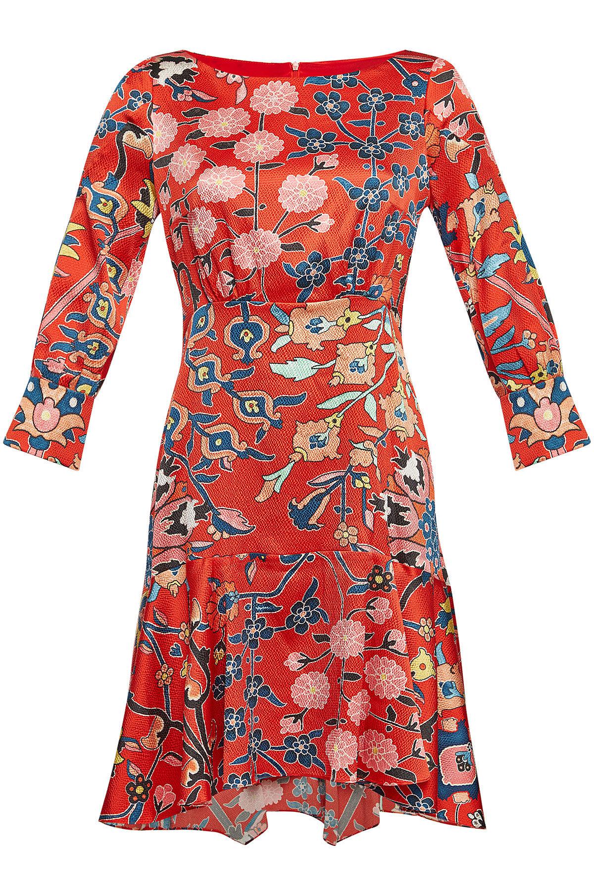 Lyst - Peter Pilotto Printed Silk Mini Dress in Red
