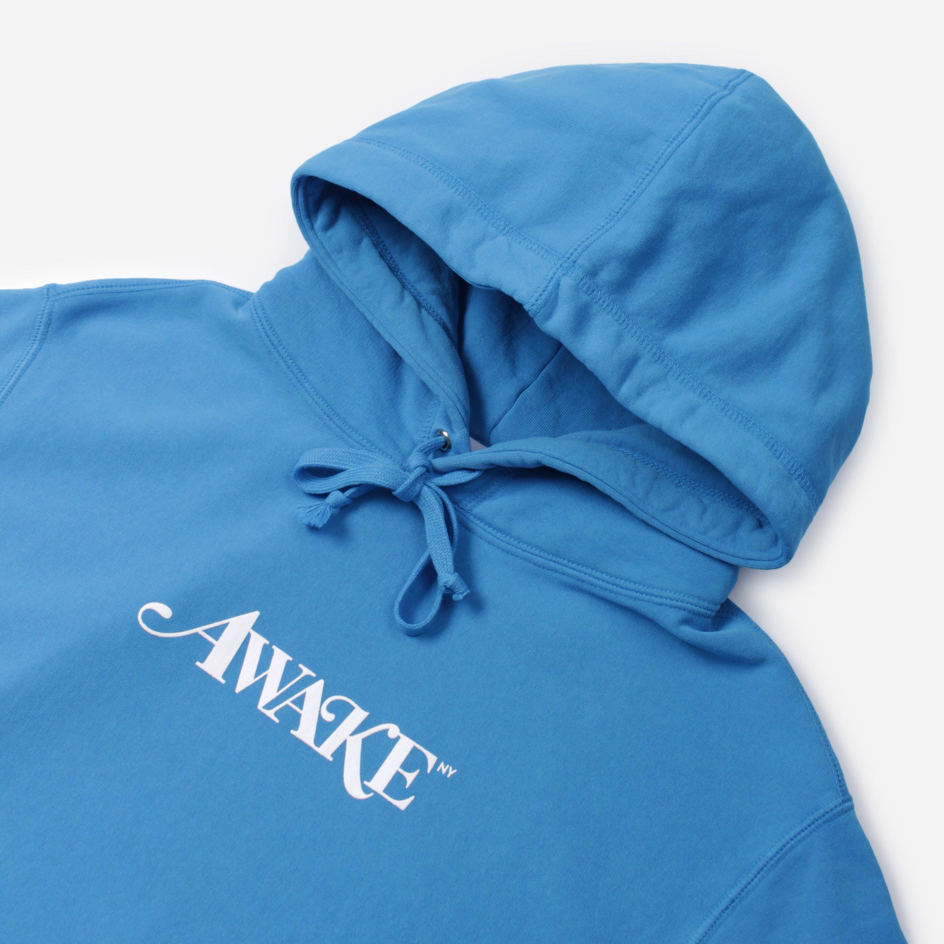 AWAKE NY Classic Logo Overhead Hoodie in Blue for Men - Lyst