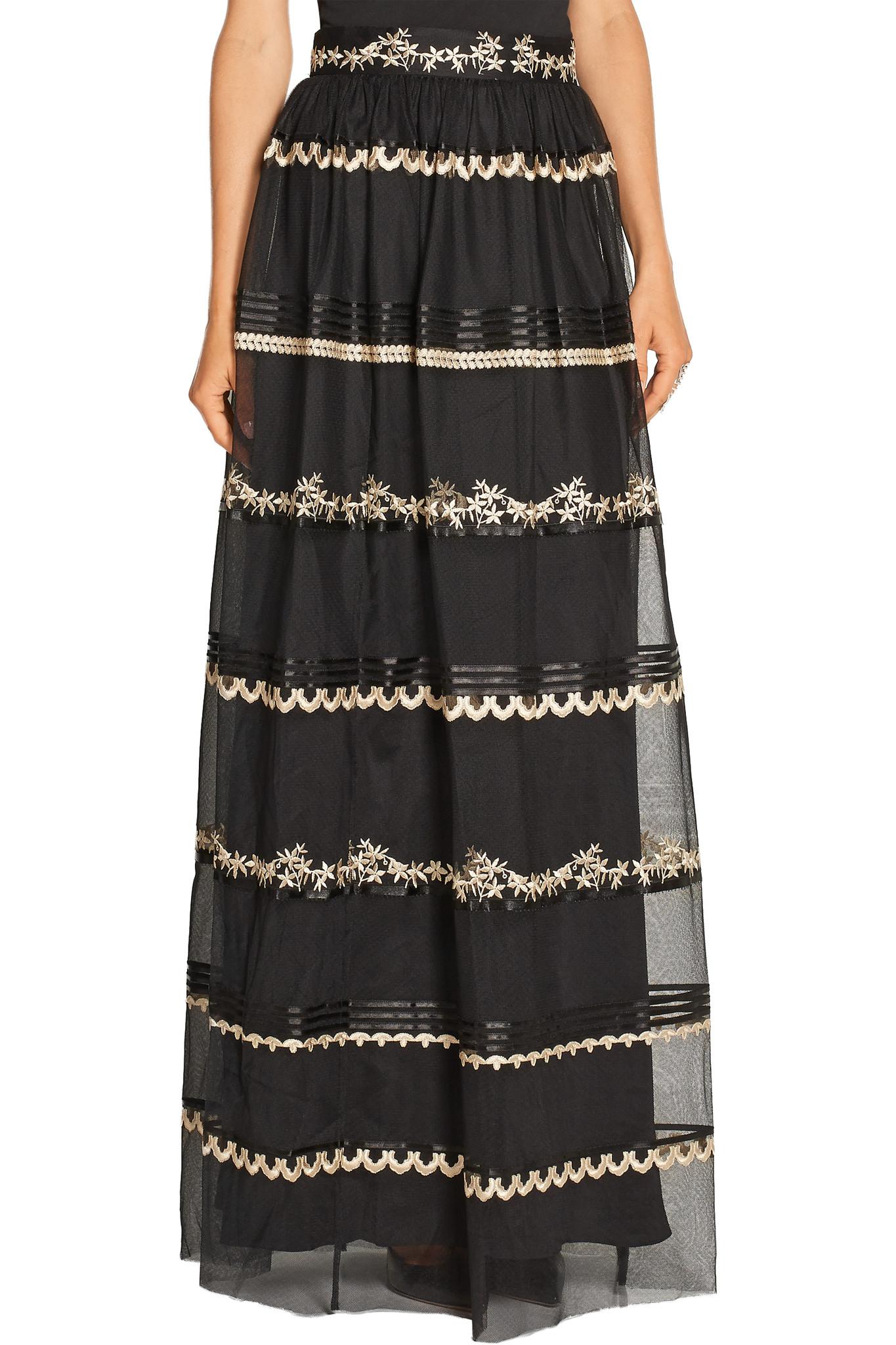 Lyst - Temperley London Almas Satin-trimmed Embroidered Tulle Maxi ...