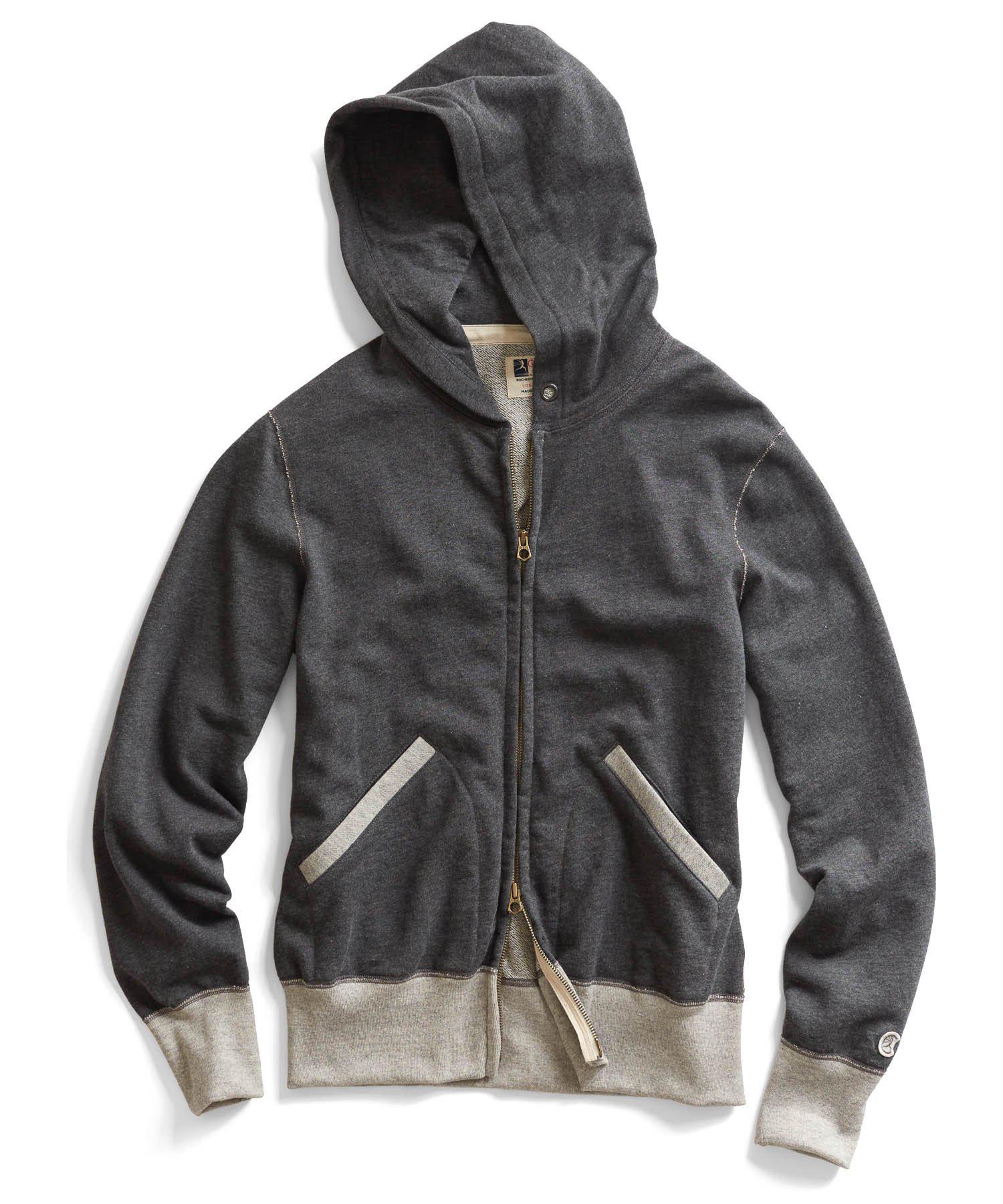 Lyst - Todd Snyder Vintage Full Zip Hoodie In Charcoal Heather in Gray ...