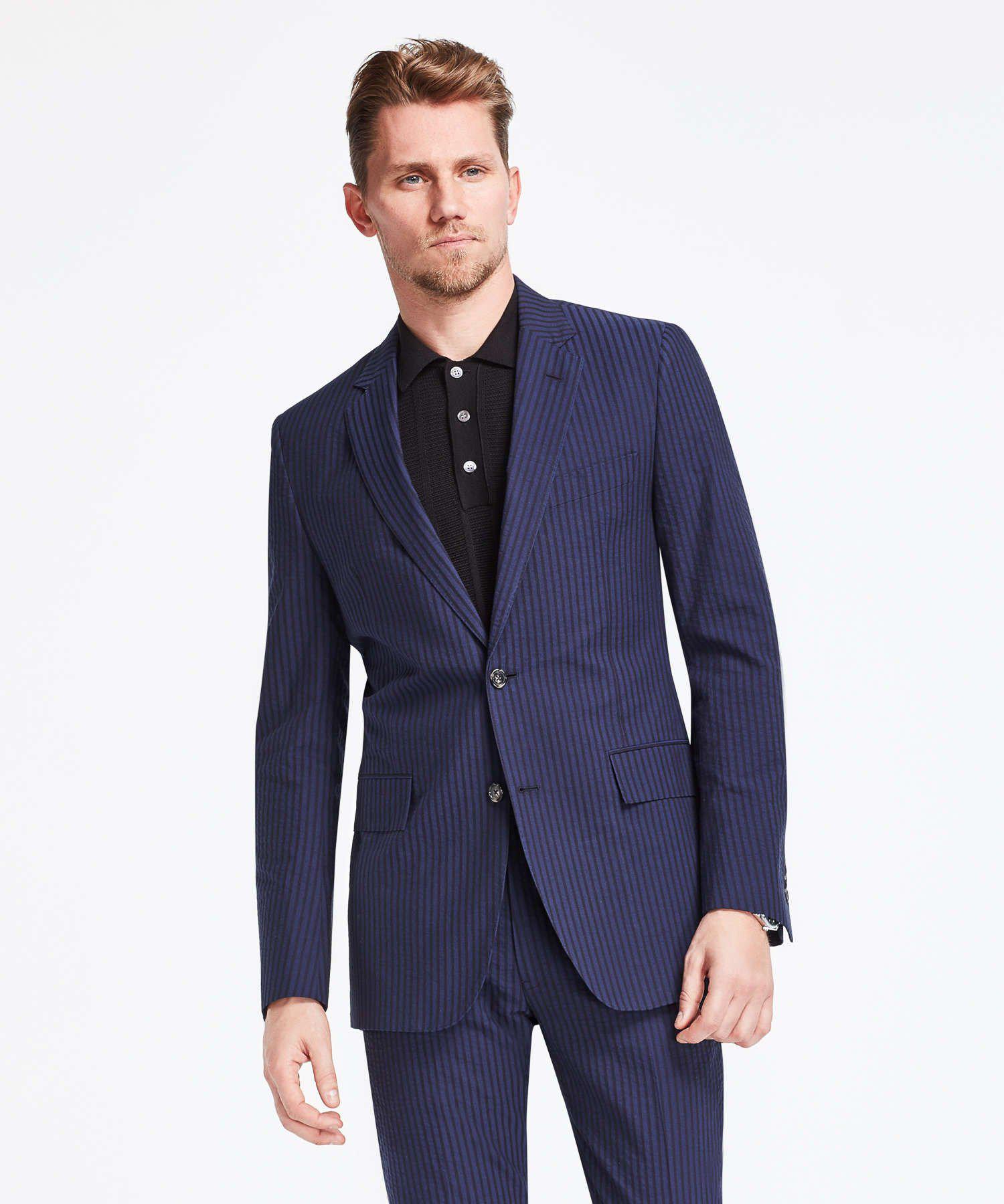 Lyst - Todd Snyder Sutton Suit Jacket In Navy/black Seersucker in Blue ...