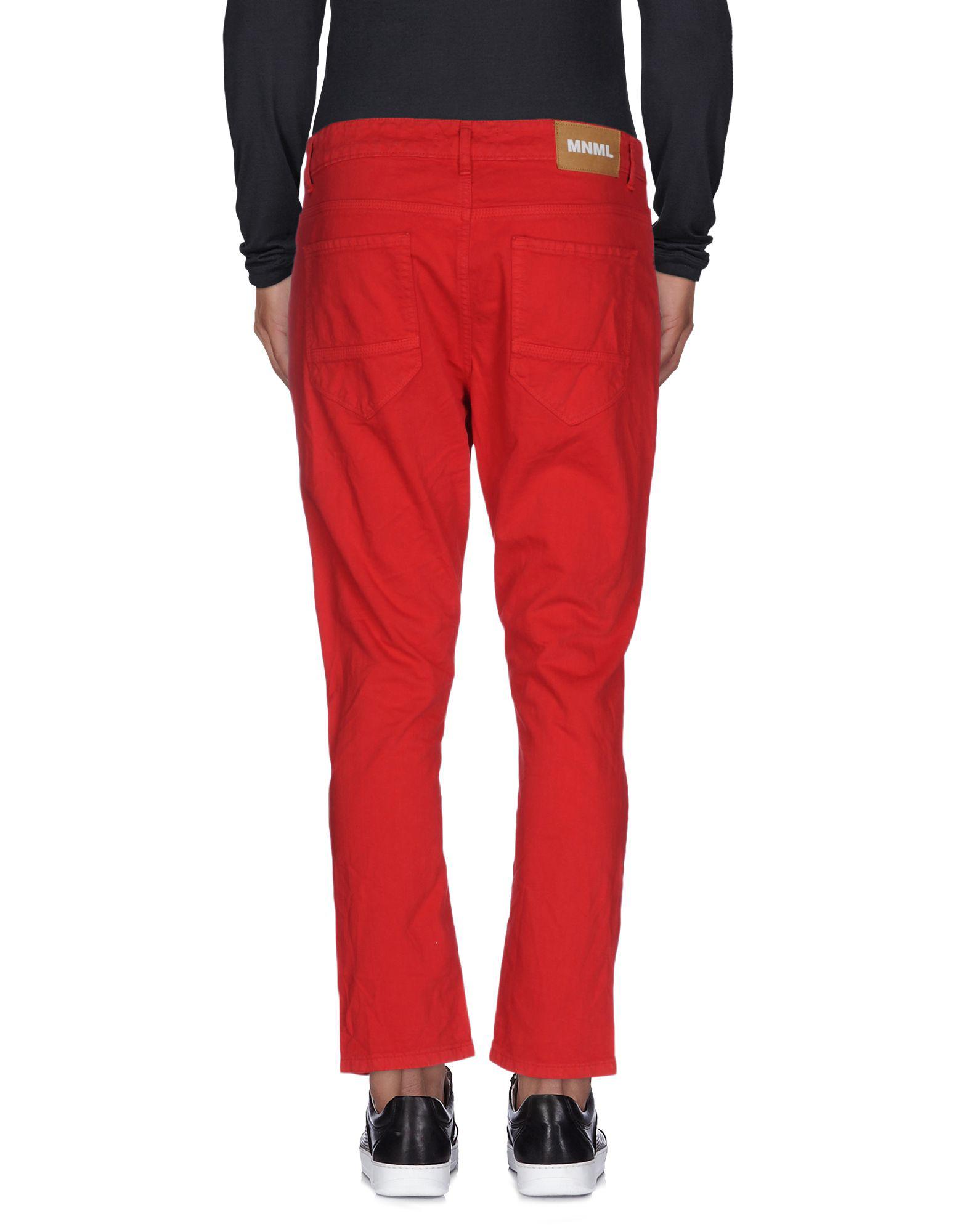 Lyst - Mnml Couture Denim Pants in Red for Men