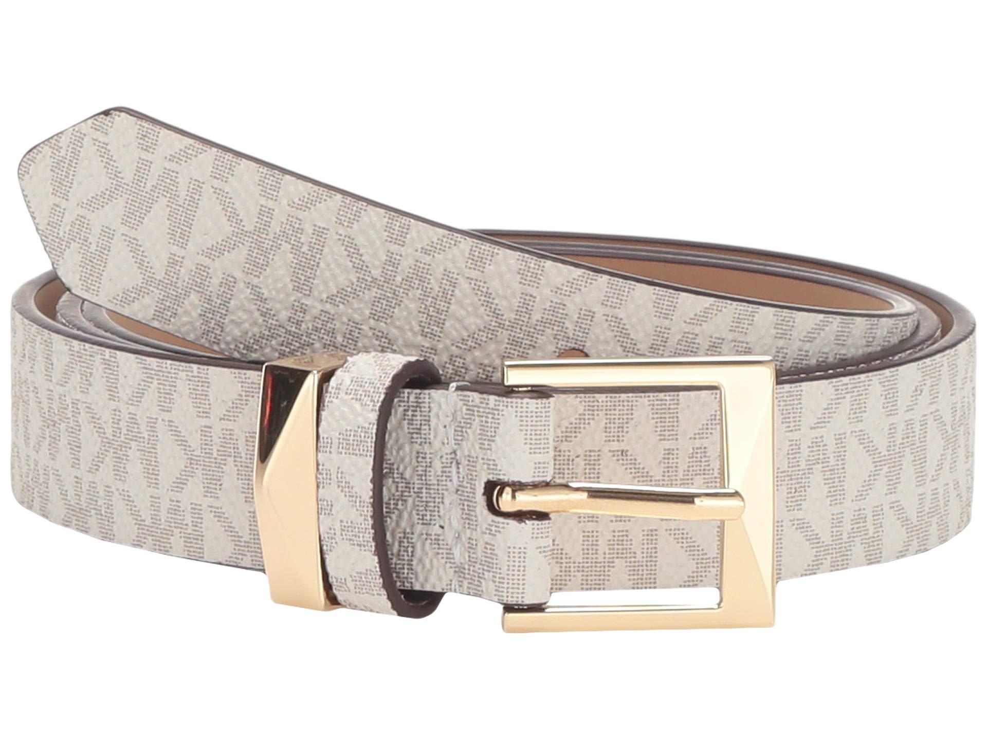 MICHAEL Michael Kors Synthetic M Buckle Logo Belt in White - Lyst