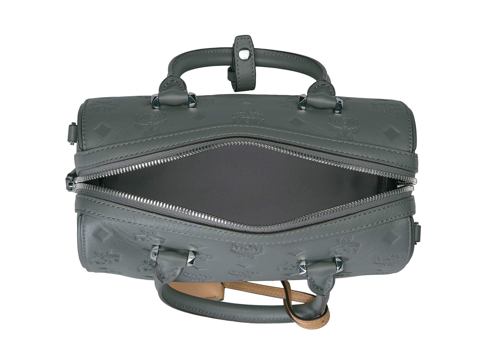 Mcm Essential Boston Bag Small Grey | semashow.com