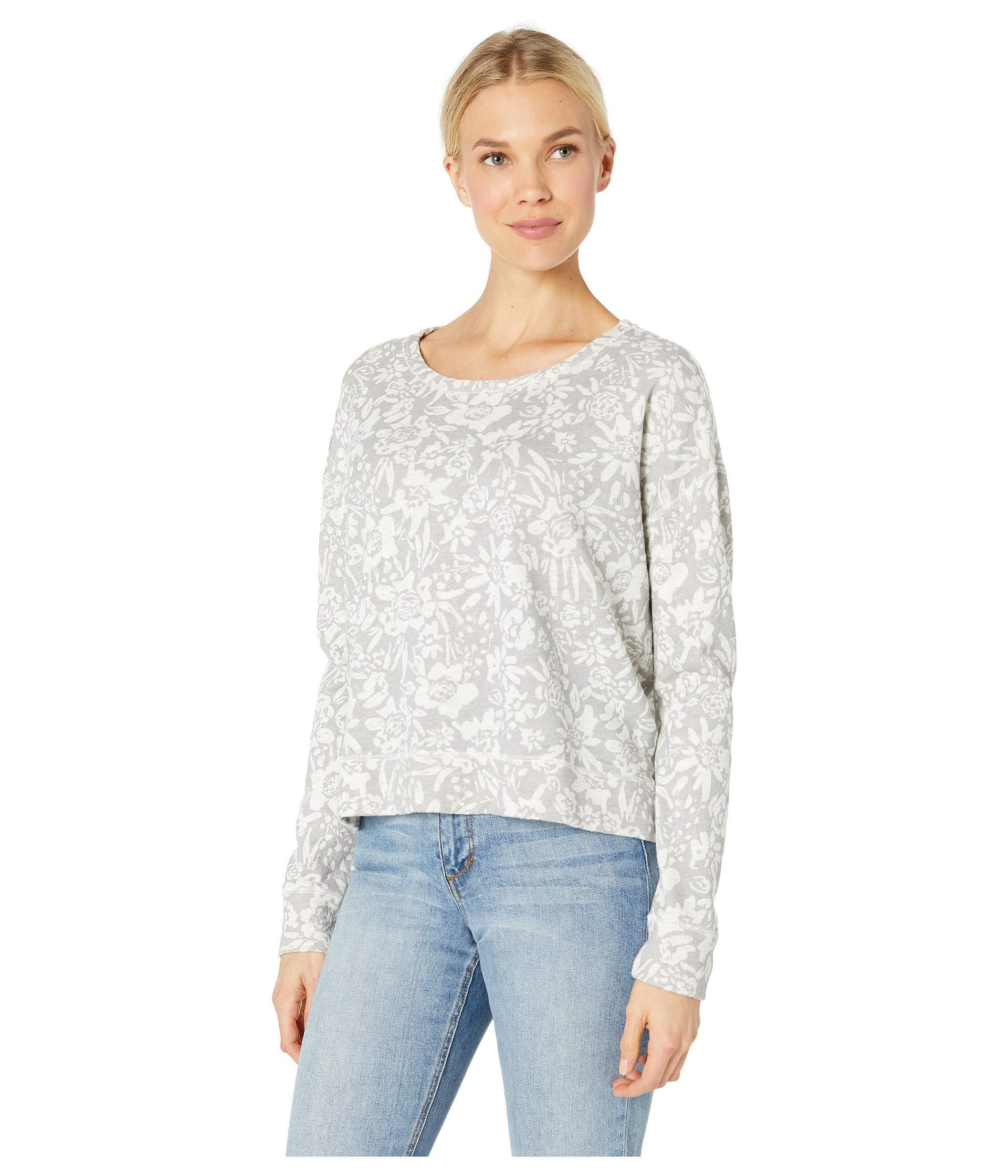 Mod-o-doc Cropped Boxy Sweatshirt In Floral Printed French Terry (grey ...