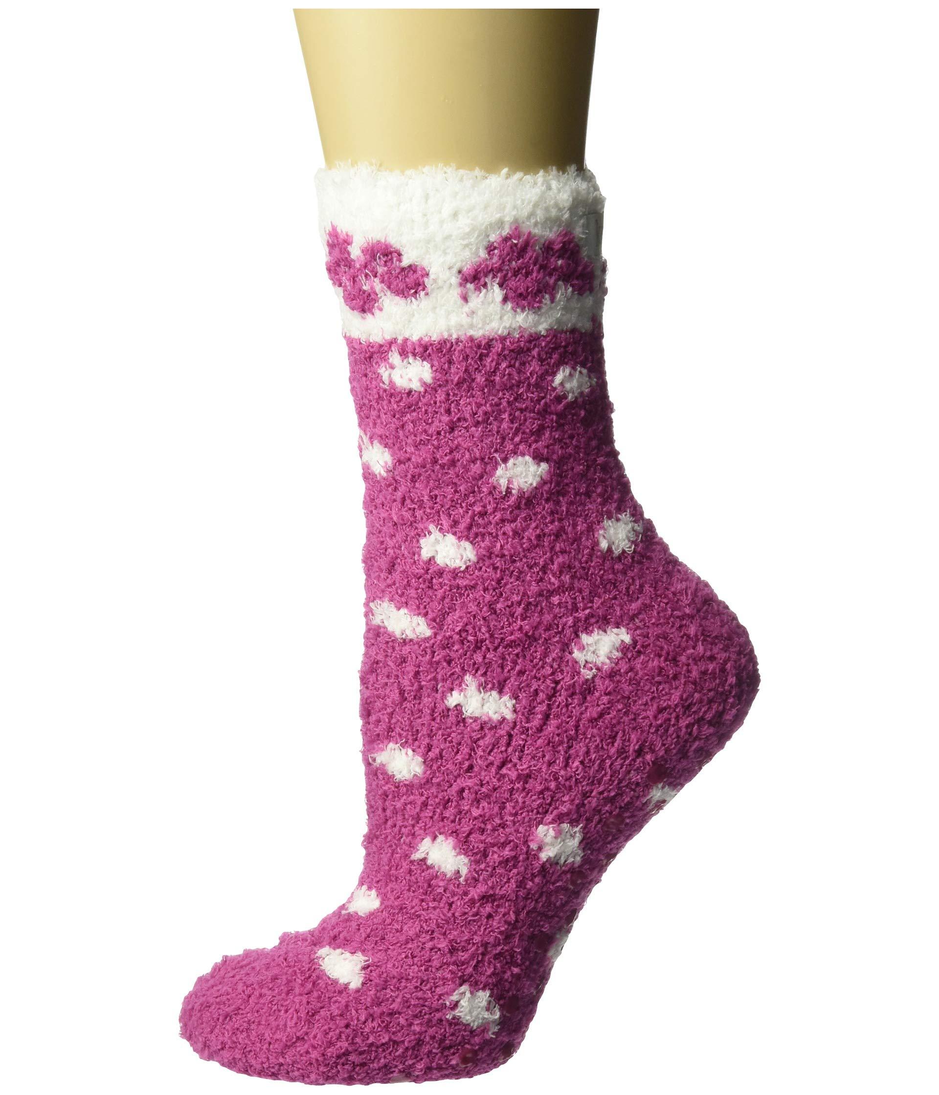 Karen Neuburger Flower Dot Gripper Sock in Red - Lyst
